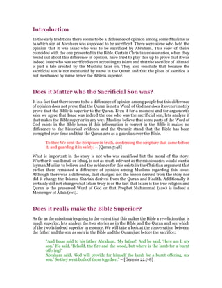 The sacrificial son Ishmael or Isaac | PDF