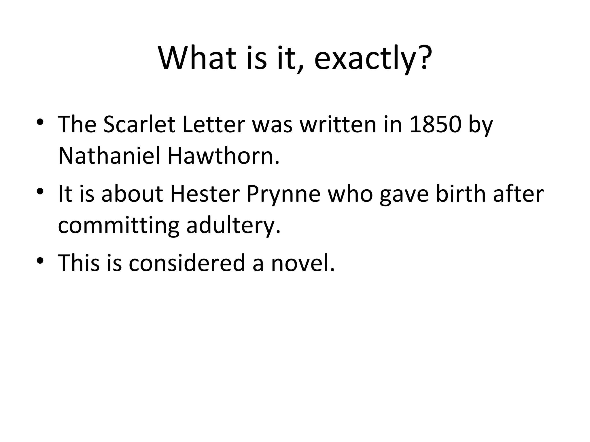 The Scarlet Letter presentation | PPT