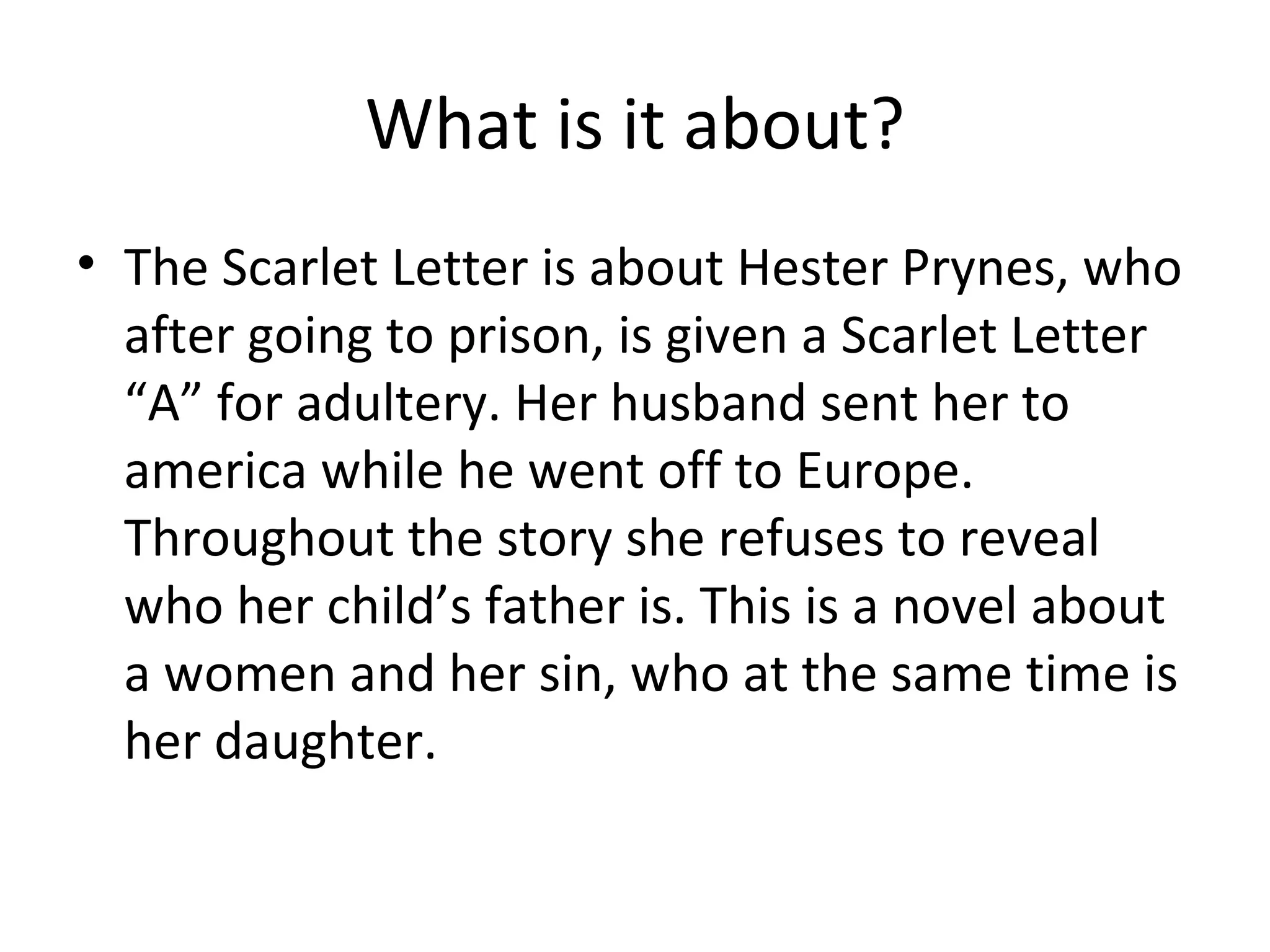 The Scarlet Letter presentation | PPT