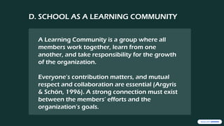 ppt unit 2: C. school as community, D .school as a learning community ...