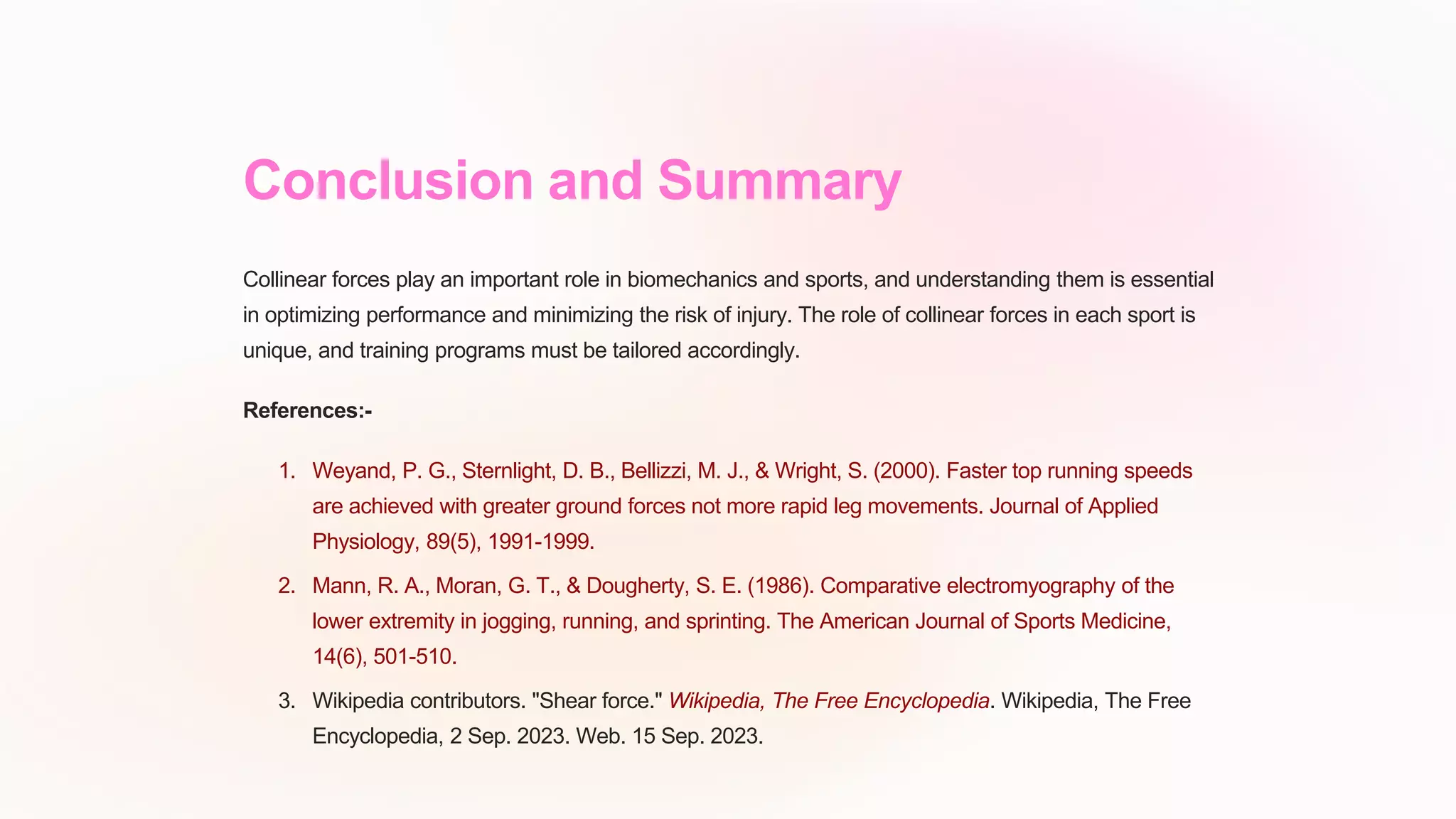 Collinear Forces in Sports | PPTX
