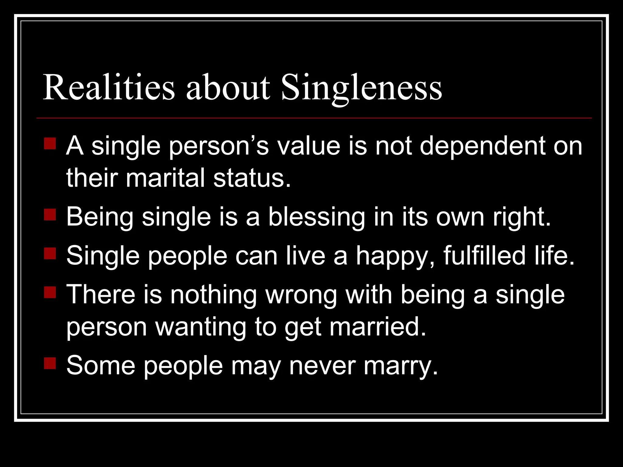 The Season of Singleness | PPT