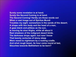 The Second Coming William Butler Yeats | PPT