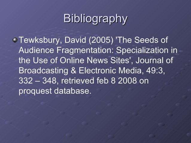 The Seeds Of Audience Fragmentation | PPT