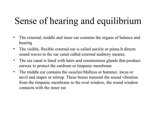 The Senses of Hearing, taste and vision | PPT | Ear, Nose and Throat ...