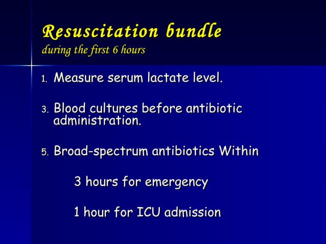 The Sepsis Resuscitation And Management Bundles | PPT