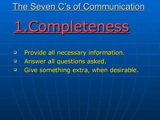 The Seven C’S Of Communication | PPT