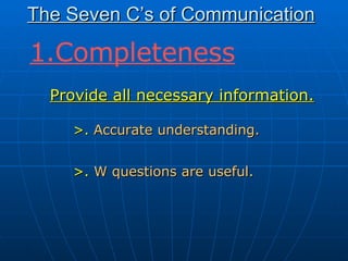 The Seven C’S Of Communication | PPT