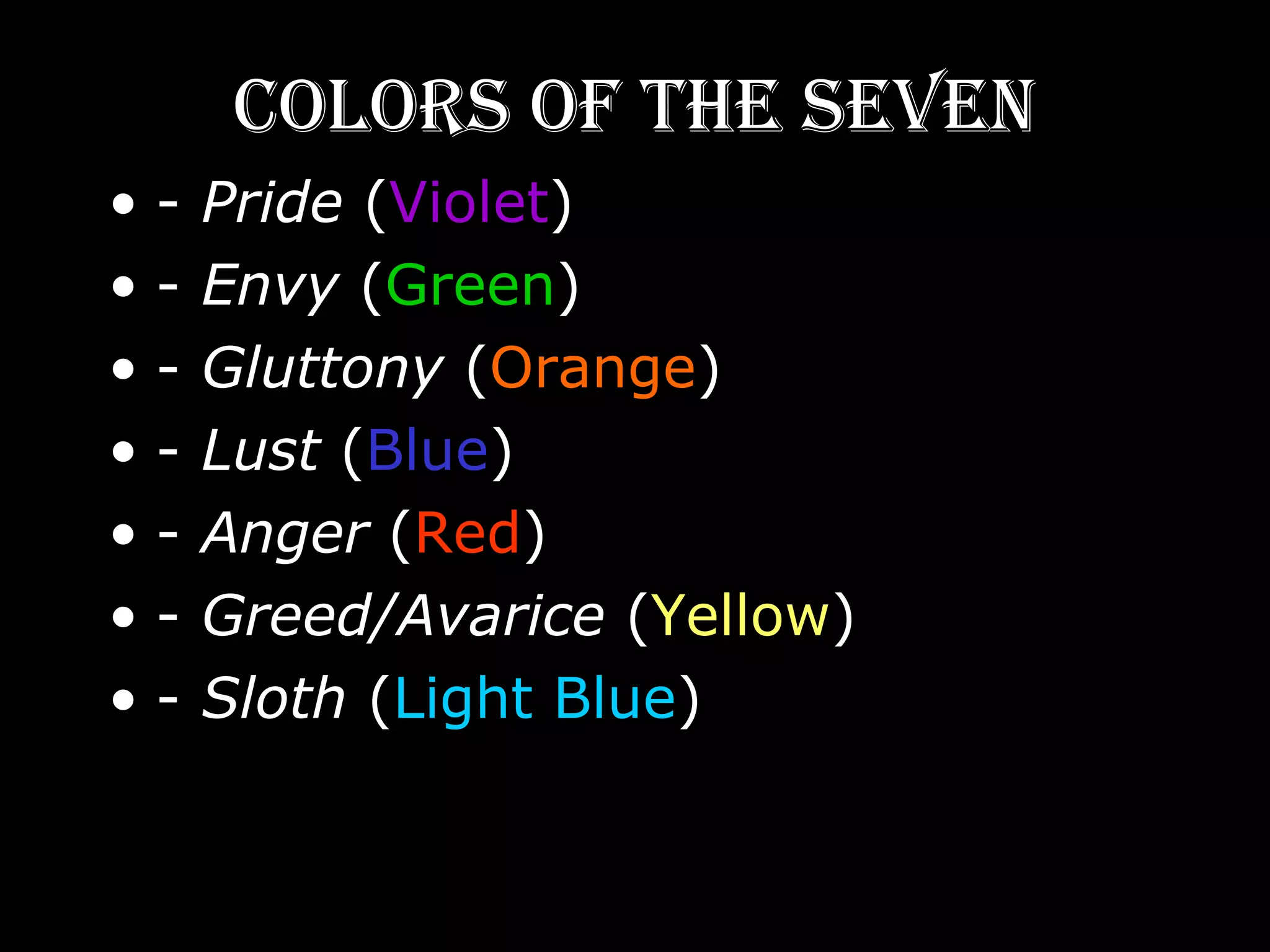 The Seven Deadly Sins | PPT