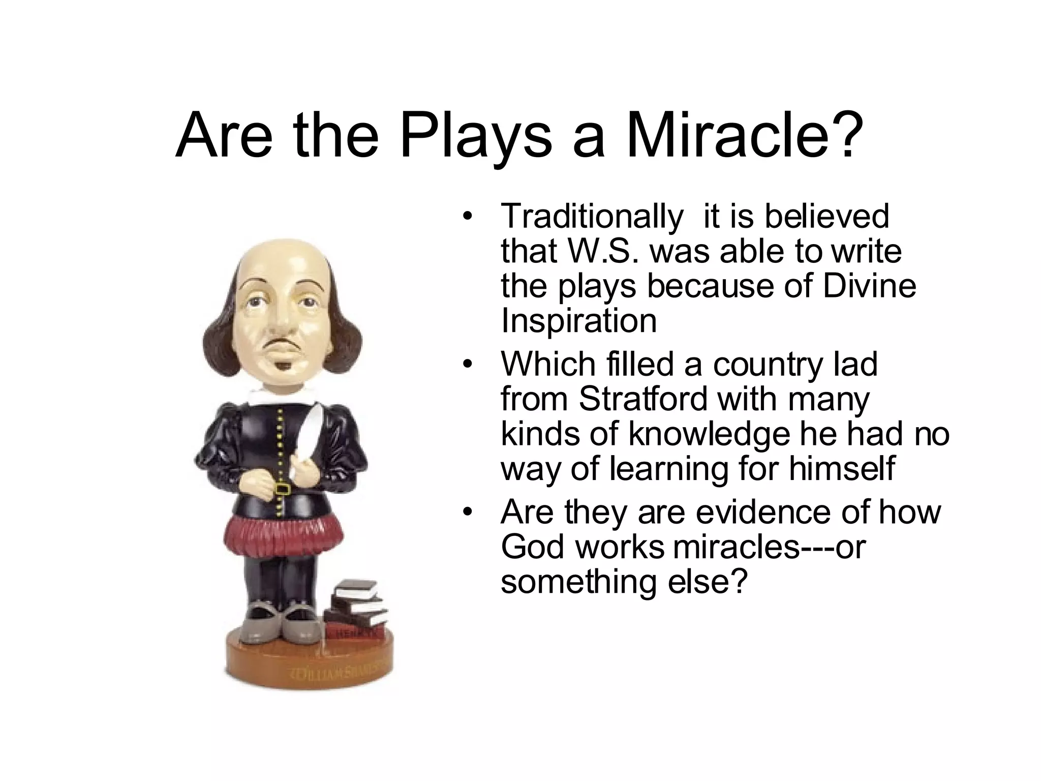 The Shakespeare Miracle | PPT | Religion & Spirituality