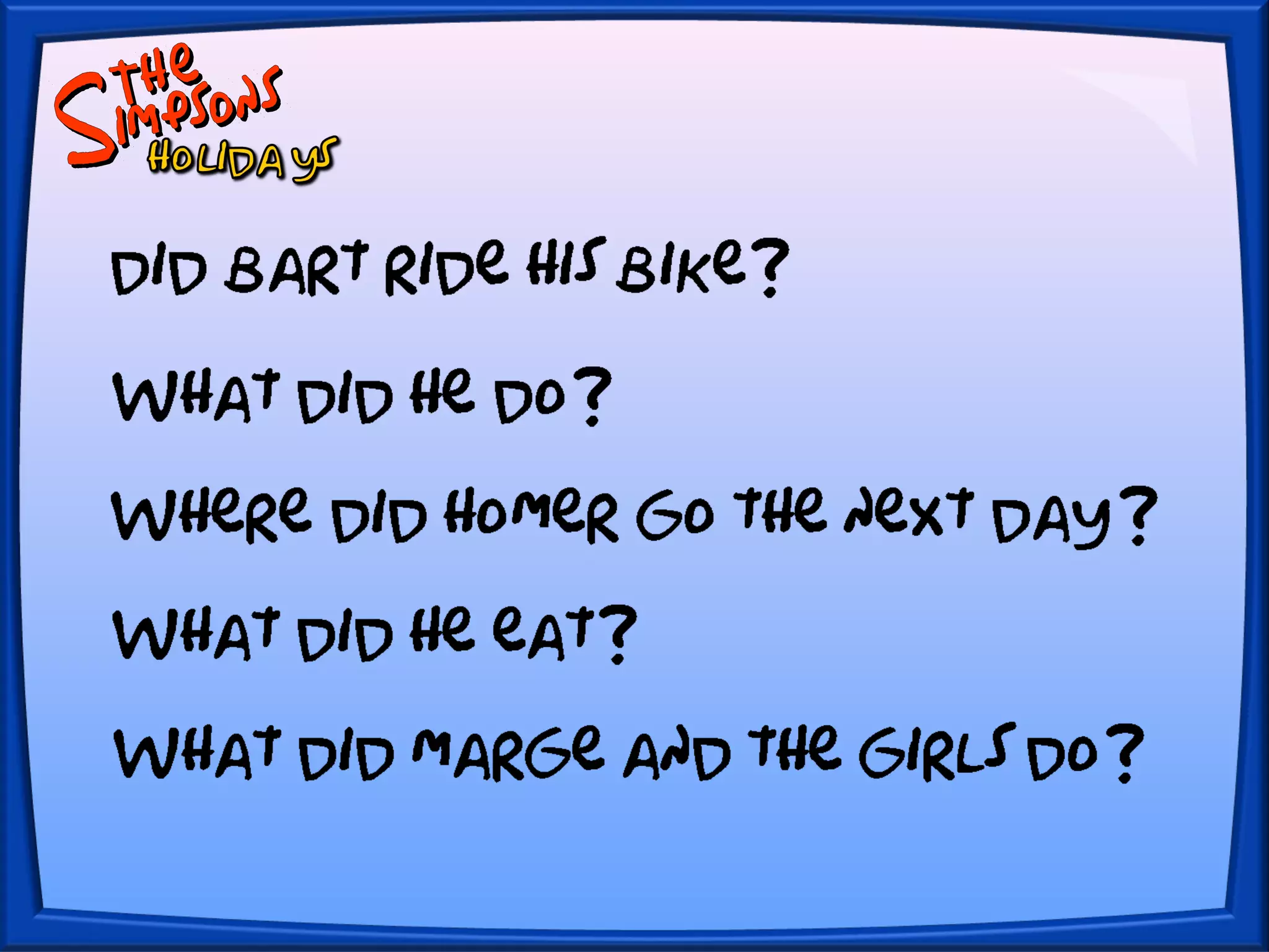 THE SIMPSONS HOLIDAYS -FUN ACTIVITIES- | PPT