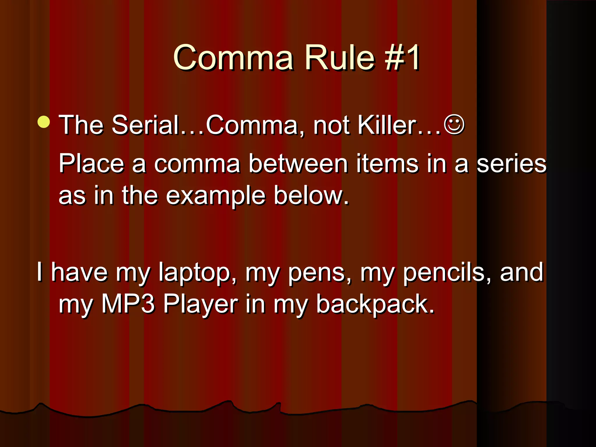 Comma Rules PowerPoint | PPT