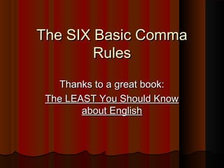Comma Rules PowerPoint | PPT
