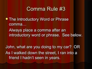 Comma Rules PowerPoint | PPT