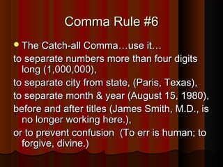 Comma Rules PowerPoint | PPT