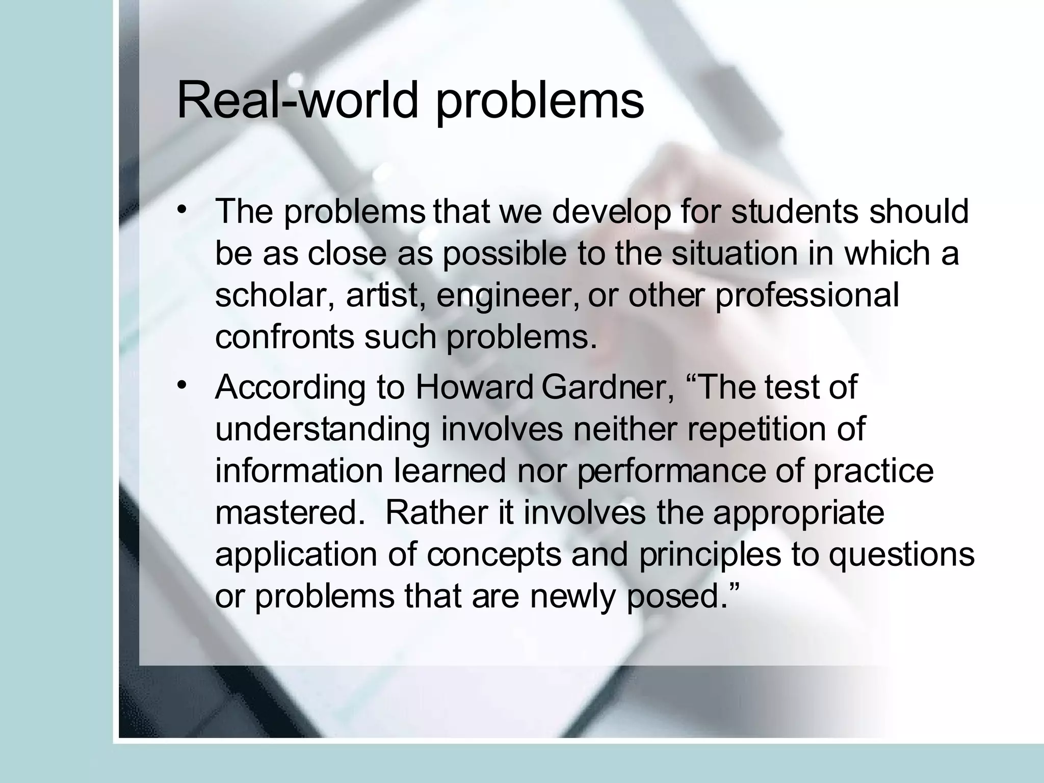 The Six Facets Of Understanding | PPT