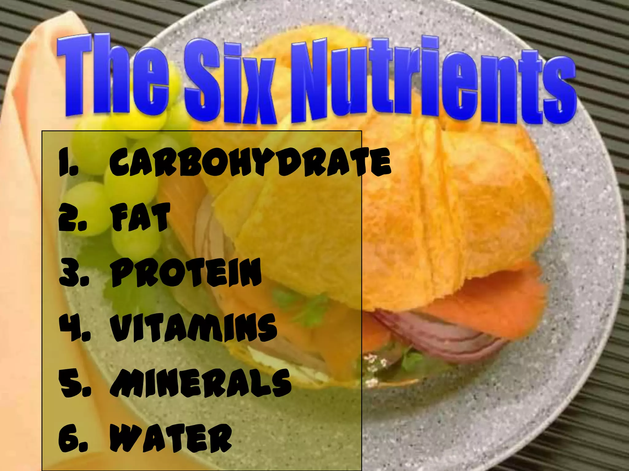 The Six Nutrients - What and How | PPTX