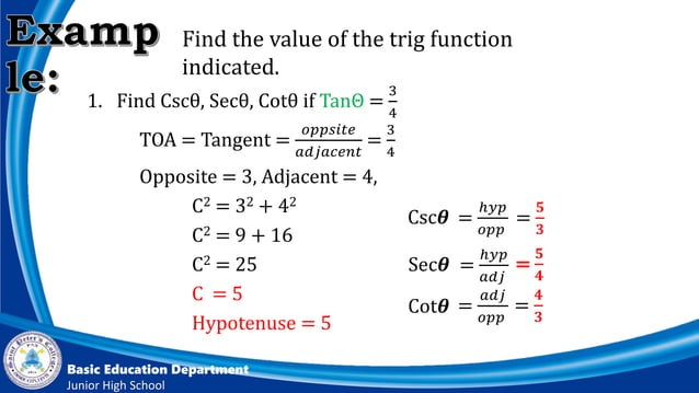 THE-SIX-TRIGONOMETRIC-FUNCTIONS.pptx | Physics | Science