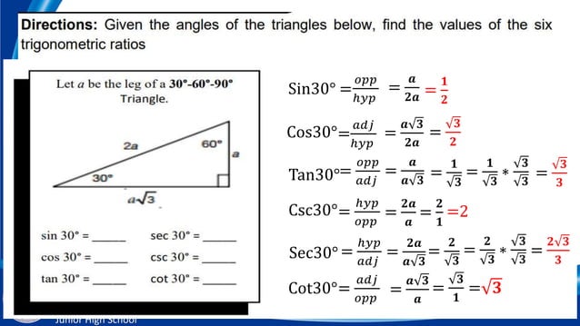 THE-SIX-TRIGONOMETRIC-FUNCTIONS.pptx | Physics | Science