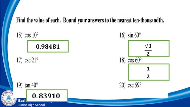 THE-SIX-TRIGONOMETRIC-FUNCTIONS.pptx | Physics | Science