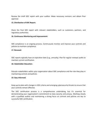 The SOC Certification Process Unveiled: Step-by-Step Guide | PDF