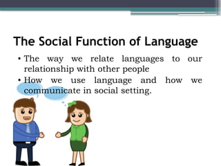 LESSON 1 THE SOCIAL FUNCTIONS OF LANGUAGES | PPTX