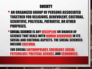 The Social Science and the three faces of the Social | PPTX