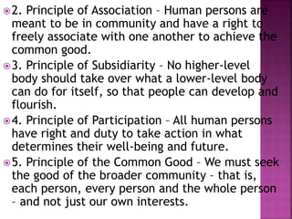 The social teachings of the catholic church | PPTX