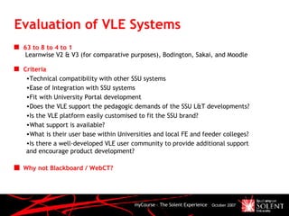 The Solent experience - migration to Moodle and beyond | PPT