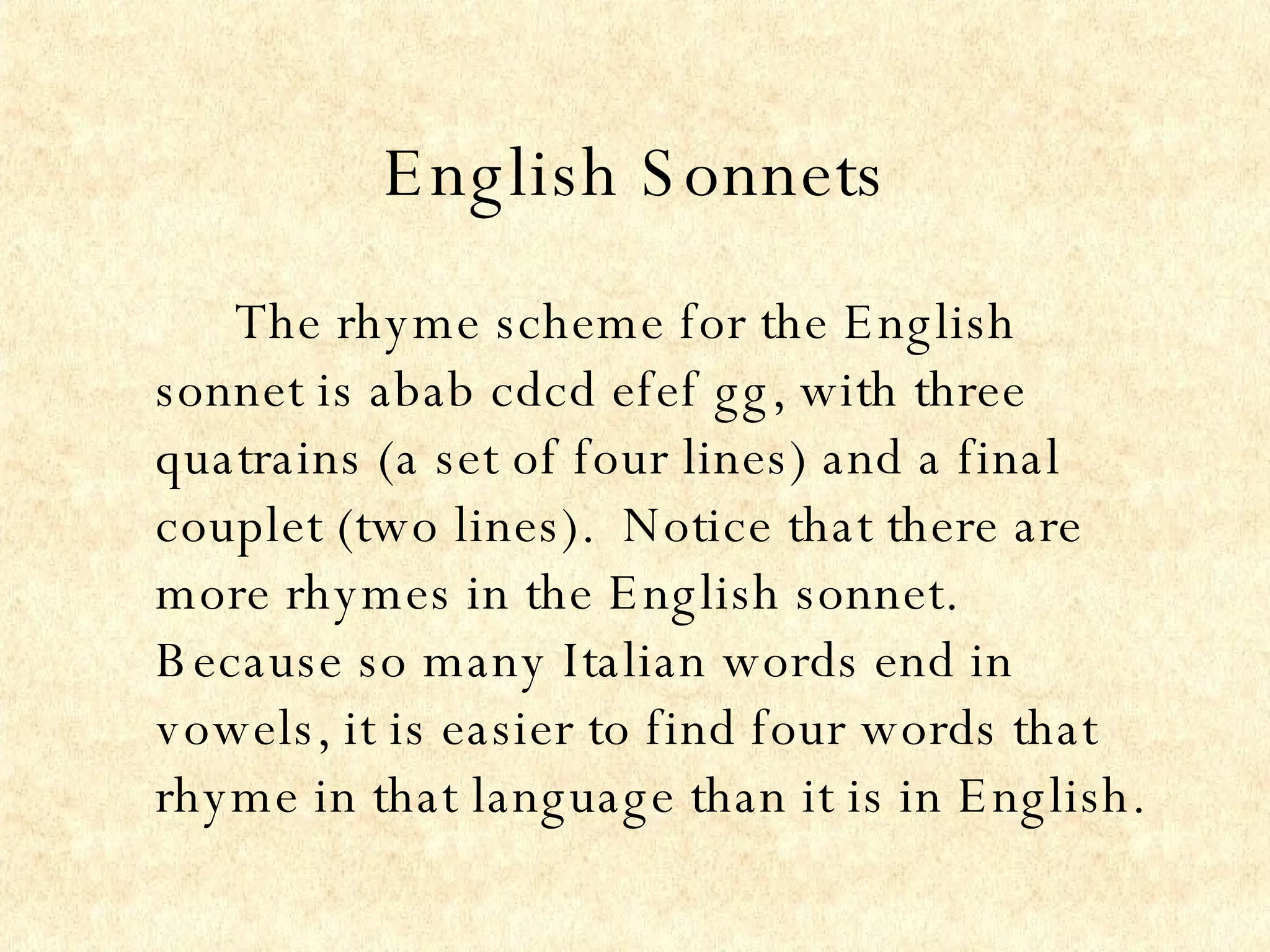 The Sonnet | PPT