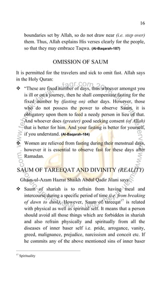 The Spiritual Reality of Saum (Fast) | PDF