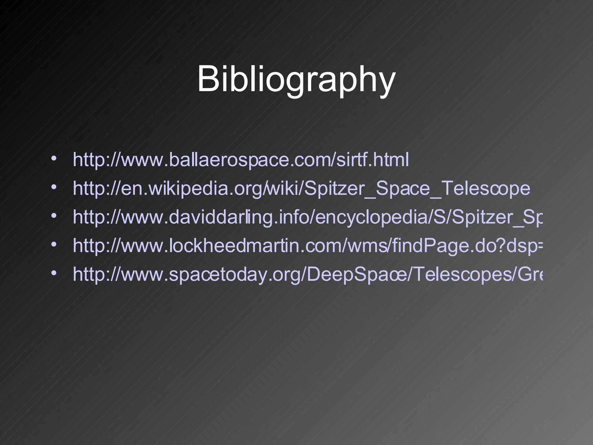 The Spitzer Space Telescope | PPT