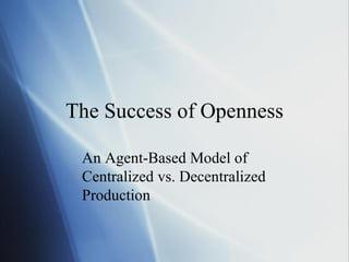 The Success of Openness | PPT | Computer Software and Applications | Computing