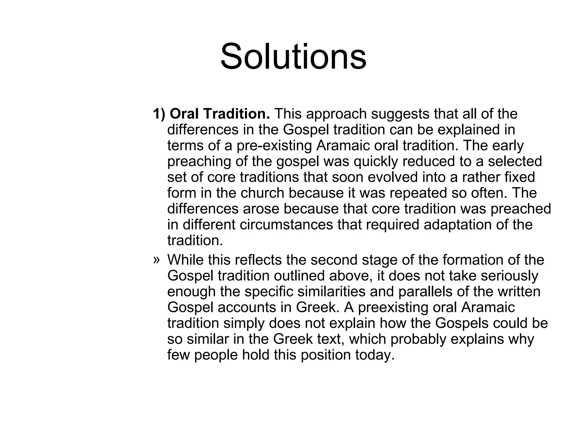 The Synoptic Problem - The Gospels Side by Side | PPT