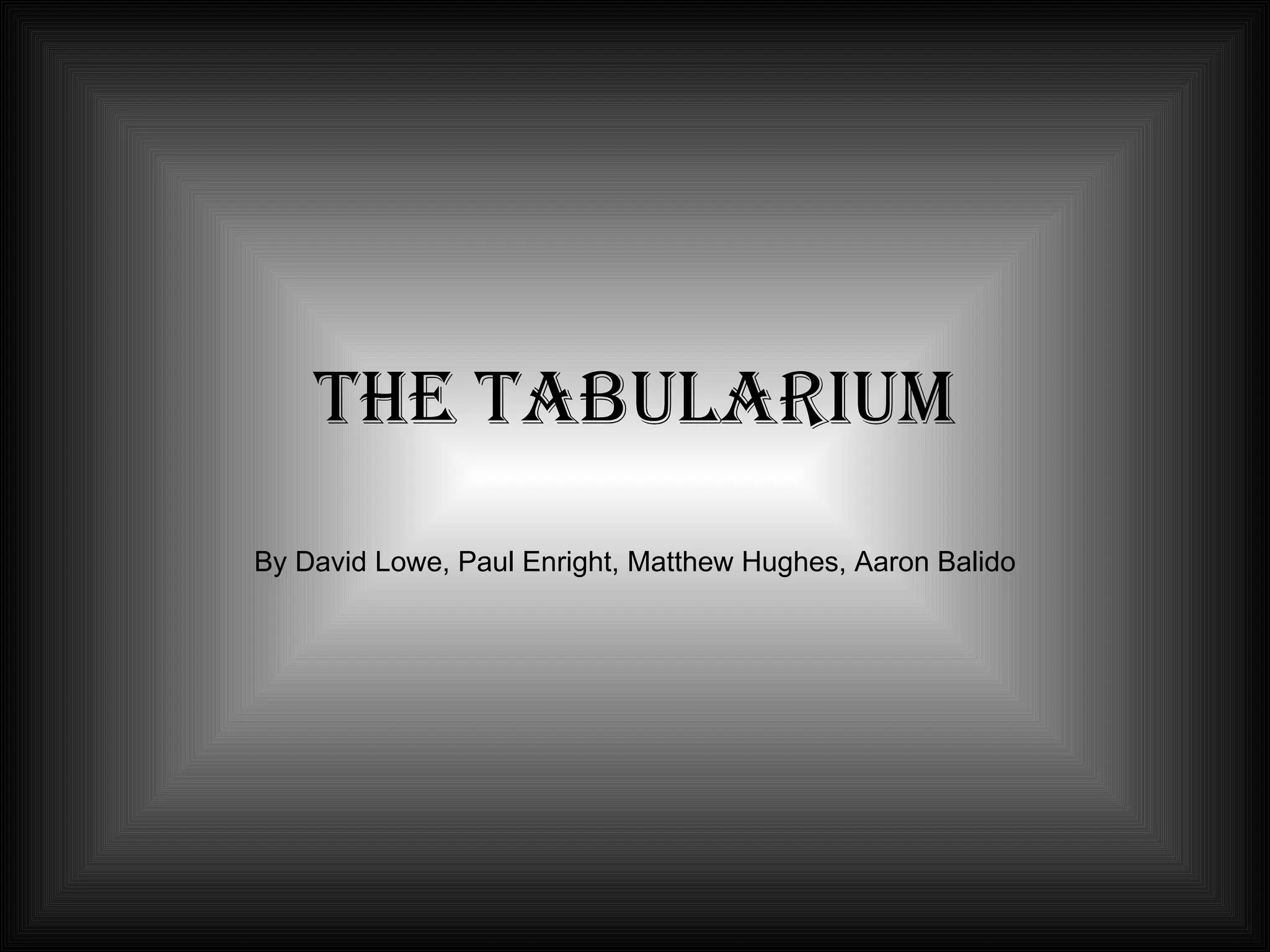 Roman Republic: the Tabularium | PPT