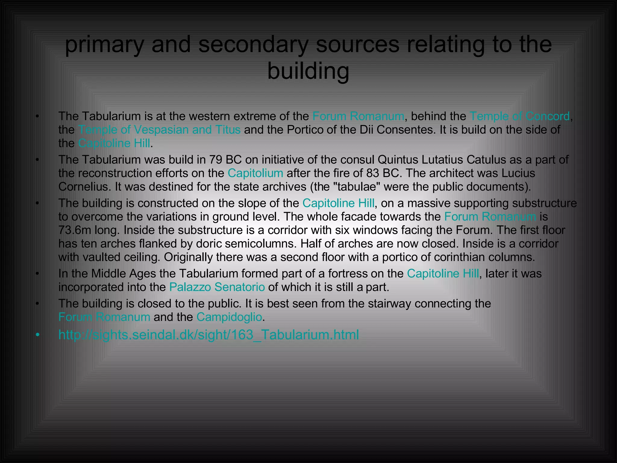 Roman Republic: the Tabularium | PPT