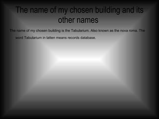 Roman Republic: the Tabularium | PPT