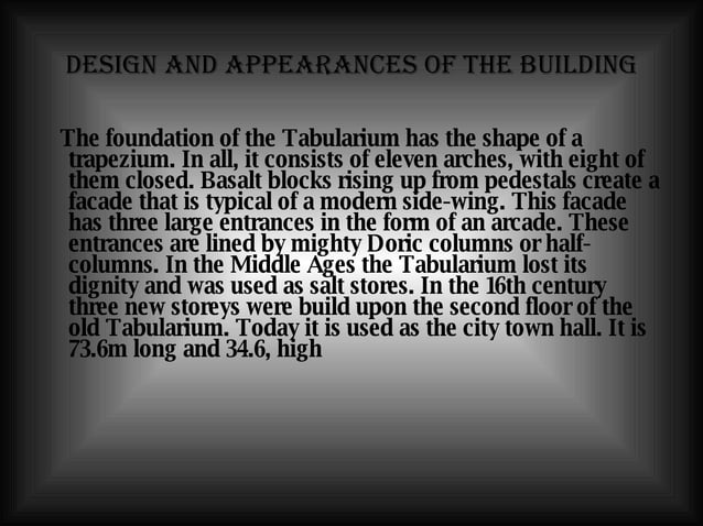 Roman Republic: the Tabularium | PPT