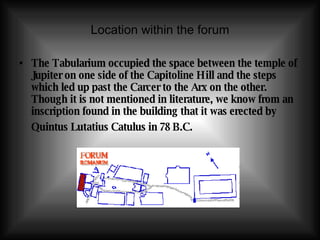 Roman Republic: the Tabularium | PPT