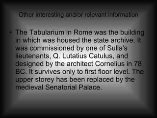 Roman Republic: the Tabularium | PPT