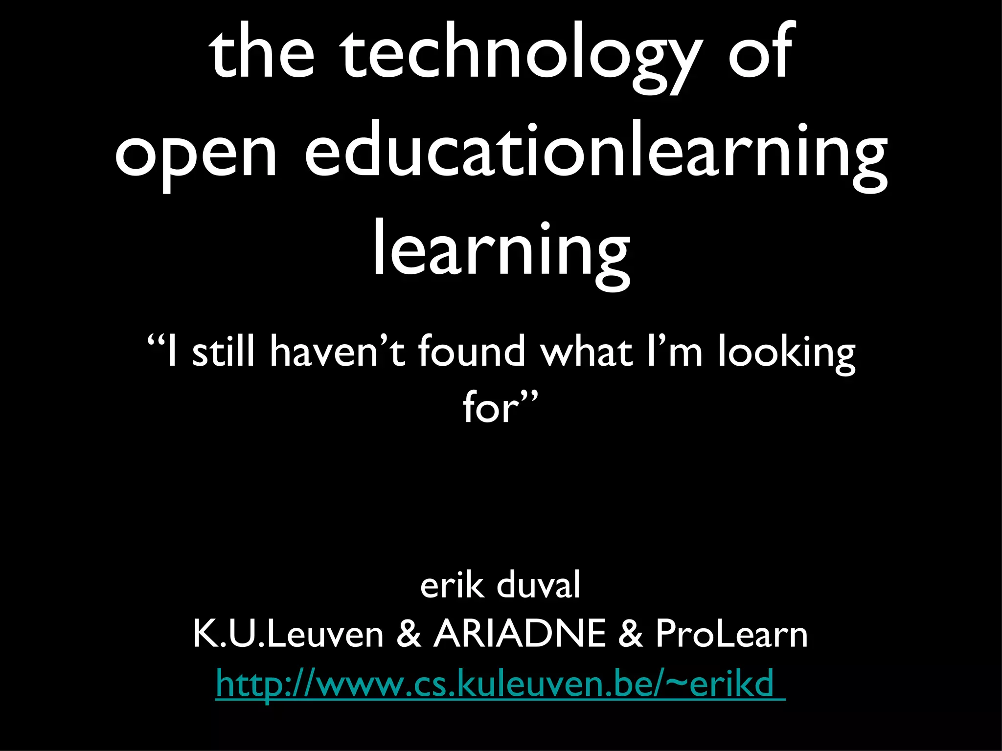 The technology of open learning | PPT
