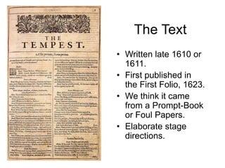 THE TEMPEST INTRODUCTION FOR WILLIAM SHAKESPEARE | PPT