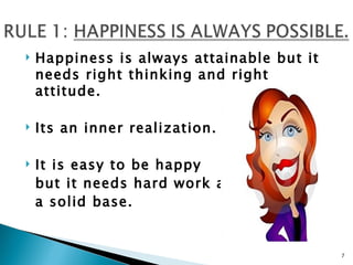 The Ten Rules Of Happiness By Mridula Agarwal | PPT