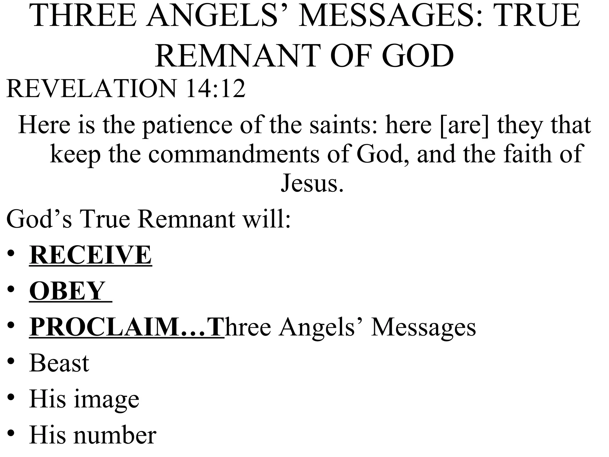 The Three Angels Message | PPT