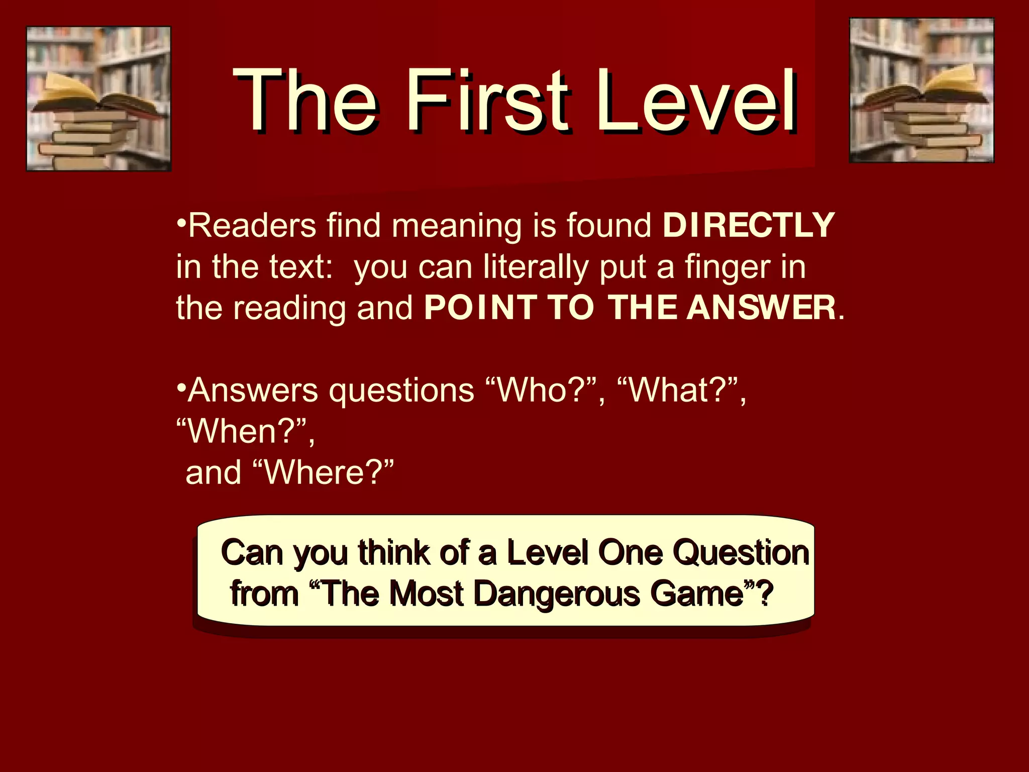 The Three Levels Of Reading | PPT