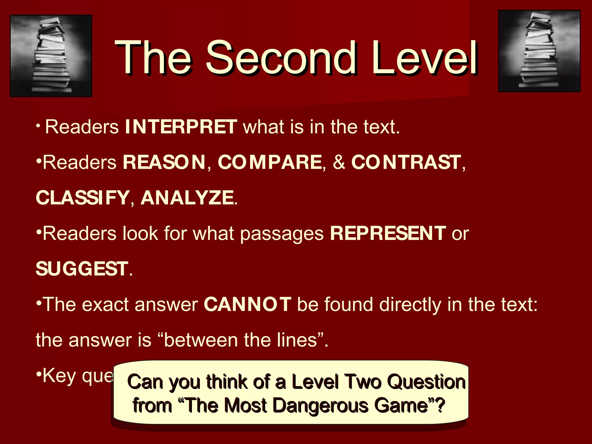 The Three Levels Of Reading | PPT