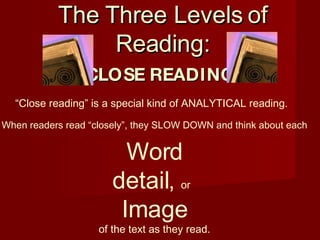 The Three Levels Of Reading | PPT