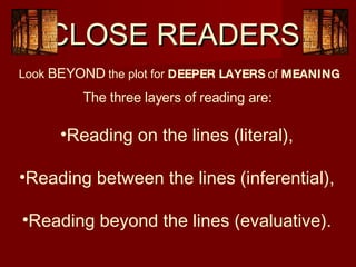 The Three Levels Of Reading | PPT