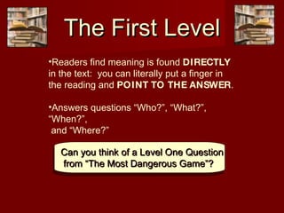 The Three Levels Of Reading | PPT