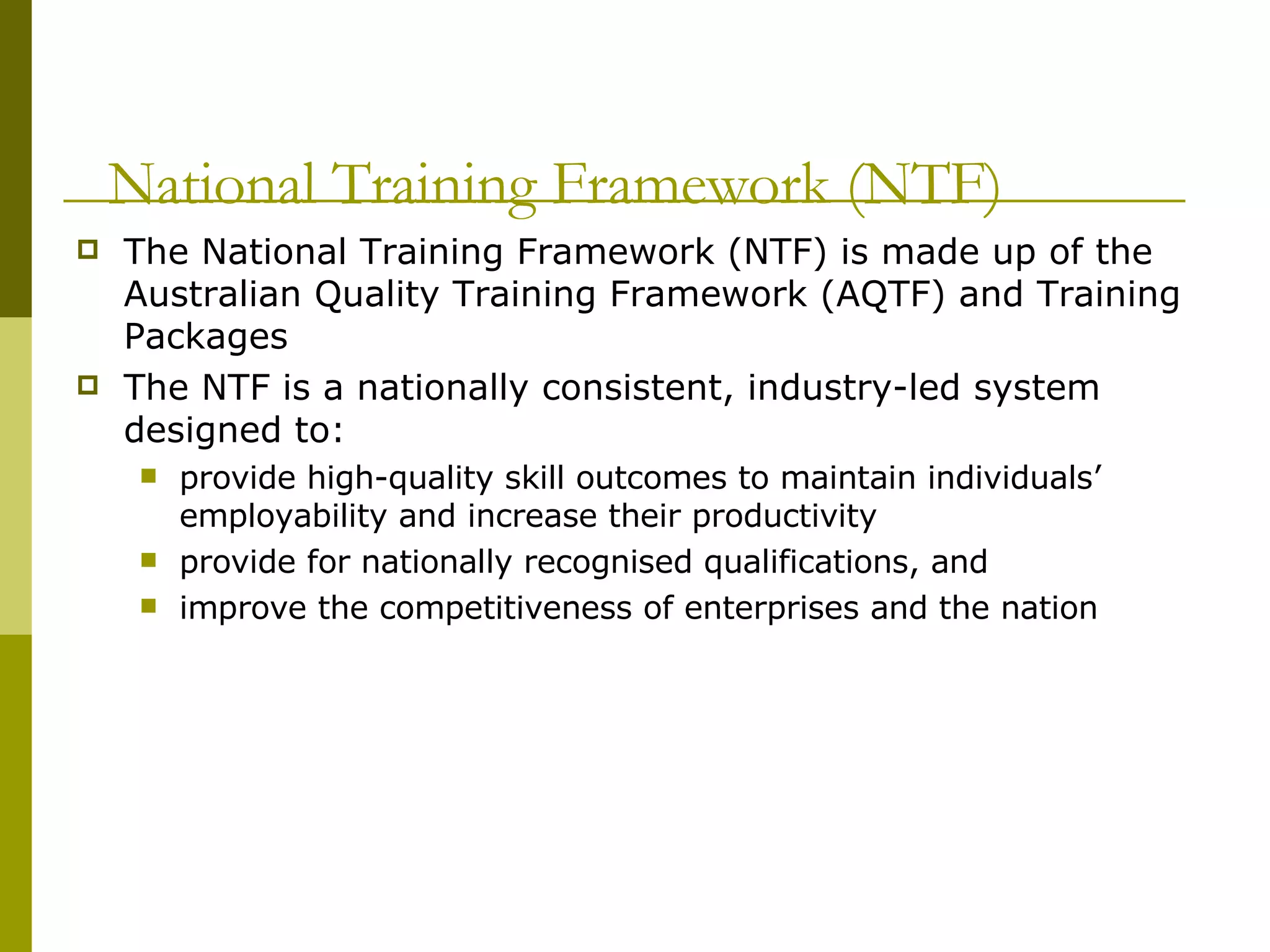 The Training System Session 1 | PPT | Vocational Training | Careers